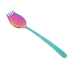 DOITOOL 304 Stainless Steel Spoon Sporks Stainless Steel Snacks Forks Metal Sporks Tasting Forks Bento Forks Soup Spoons Stainless Steel Appetizer Serving Spoons Heavy Salad Tablespoon