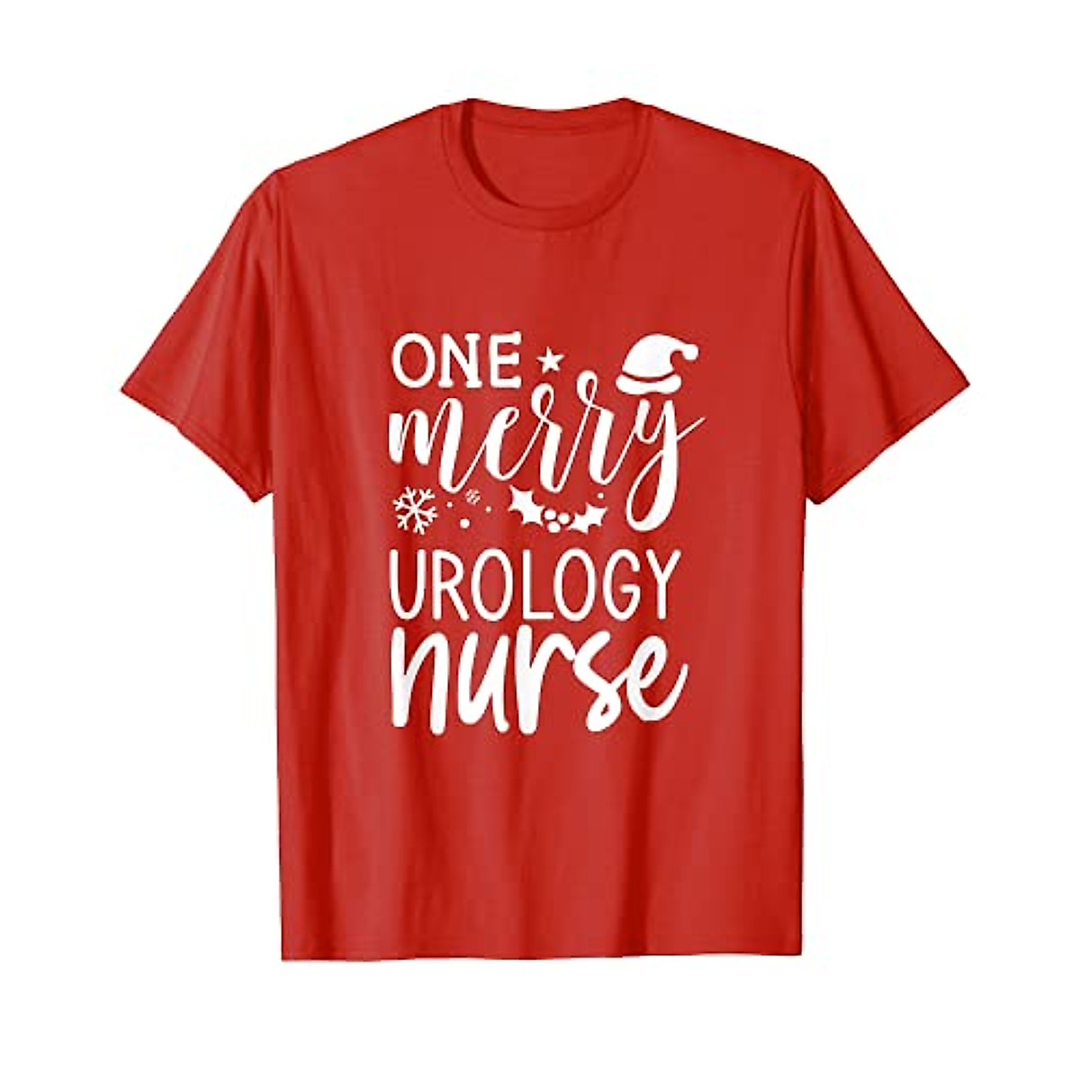 One Merry Urology Nurse Christmas Santa Hat Nurse Crew T-Shirt