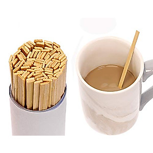 Mini Skater 5.4 Inch Bamboo Coffee Stirrers Eco Friendly Biodegradable Stir Sticks for Tea Hot Cold Beverages (100)