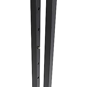 Black 2-Way Clothing Rack with Straight Arms and Chrome Accents - Adjustable from 48" to 72" - Straight Arms are 16'' - Use for Retail, Restaurants, and Home Storage