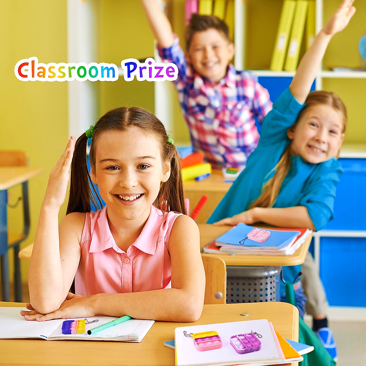 Kids Party Favors Fidget Toys Bulk 30 Pack Mini Pop Fidget Keychain Its Birthday Party Favors for Kids 4-8,8-12 Year Small Kid Classroom Prizes Fidgets It Bubbles Poppers Students Goodie Bag Stuffers