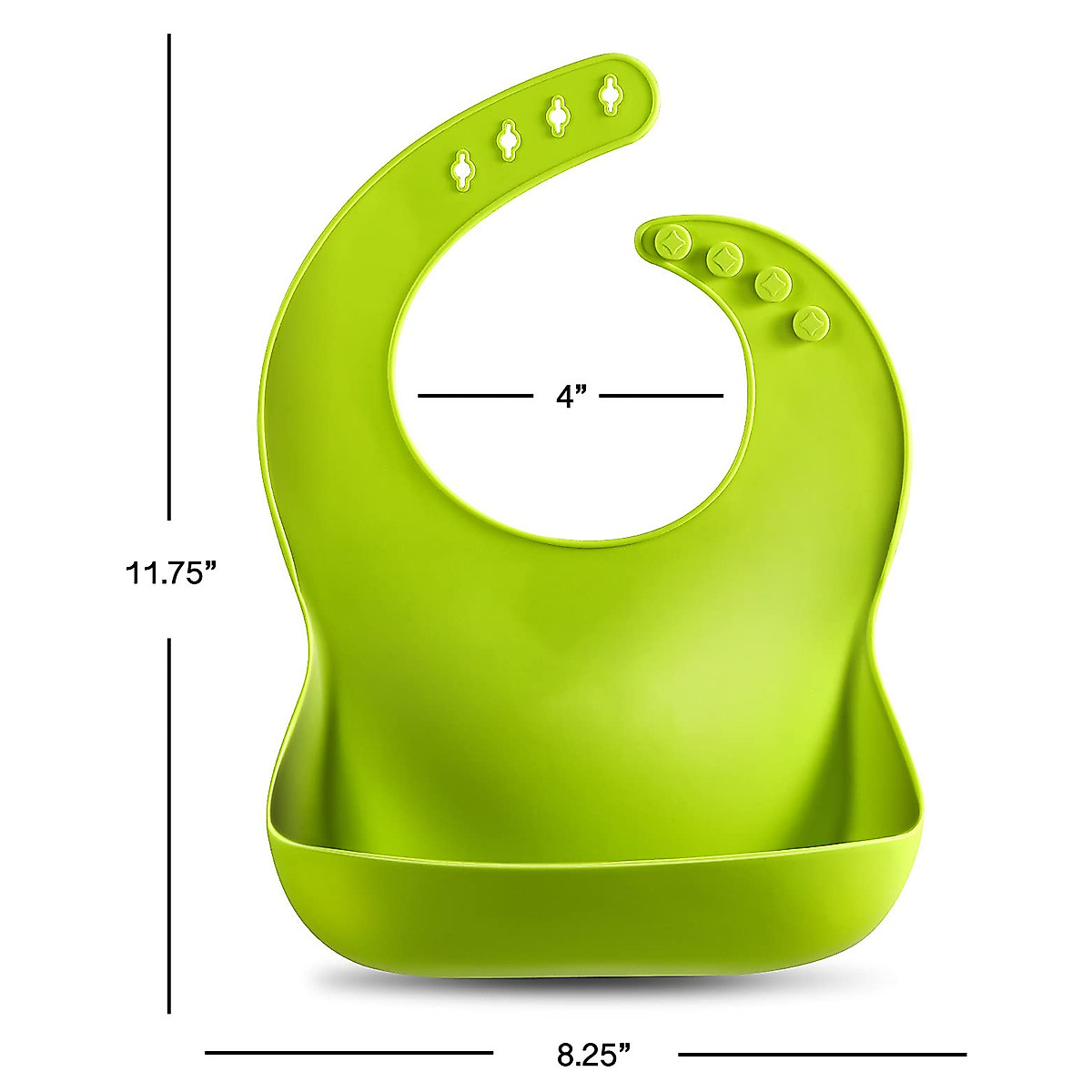 PandaEar Set of 2 Cute Silicone Baby Bibs for Babies & Toddlers (10-72 Months) Waterproof, Soft, Unisex, Non Messy - Turquoise/Lime Green…