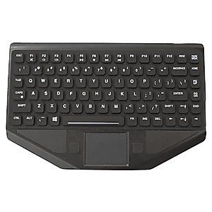83 Key, Red Backlighting, Touchpad, USB, Ruggedized, Rubber, Coiled Cord