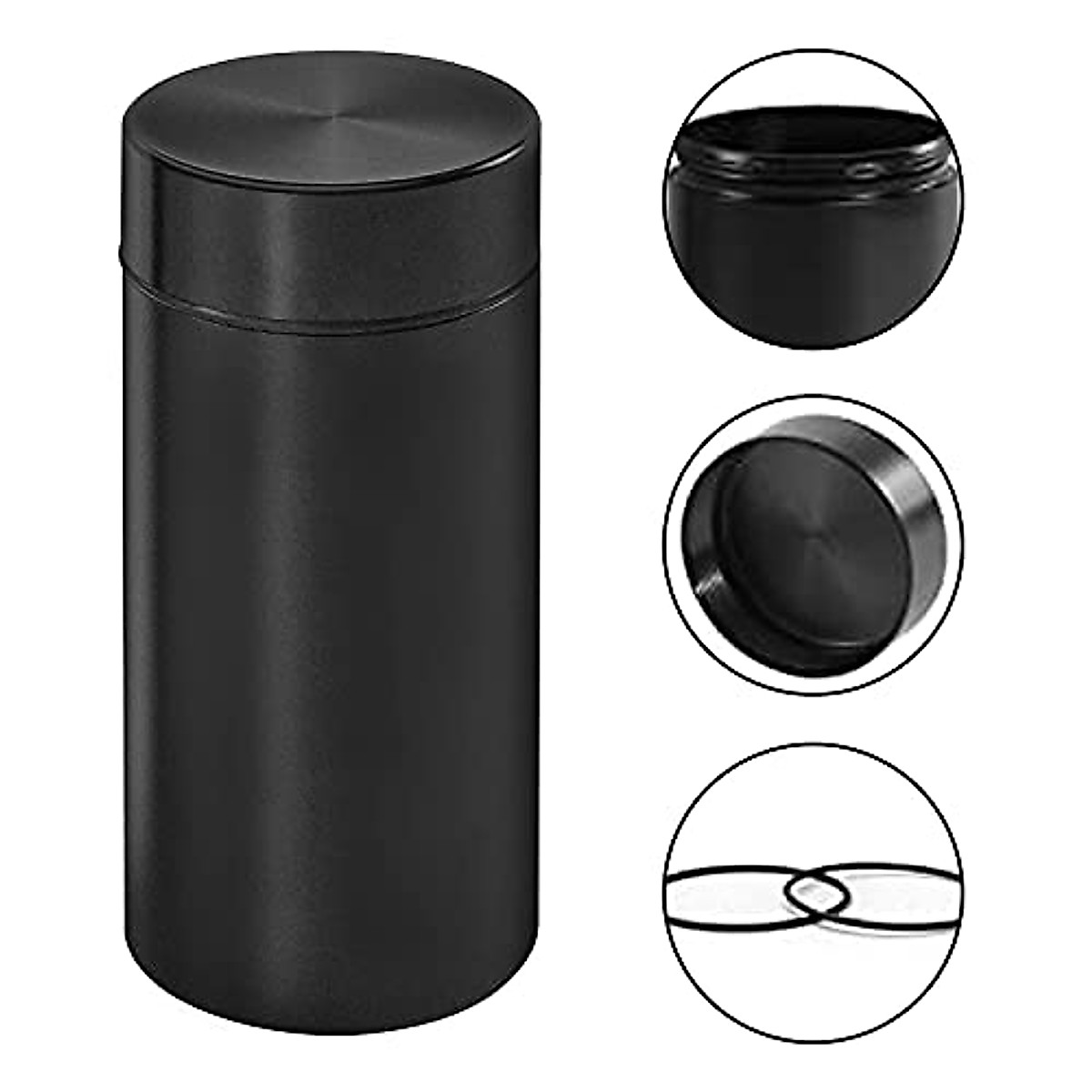VIKROM Portable Airtight Aluminum Herb Storage Container Durable Waterproof Containers with Screw-Top Lid Lock Herb Spices Metal Accessories for Preserves & Secures Herbs