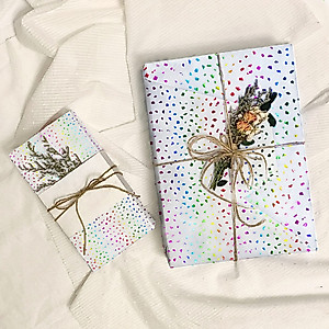 25 Sheets Rainbow Glitter Tissue Paper, 19.7*27.6 Rainbow Sparkle on White Wrapping Paper, Confetti Tissue Paper for Birthdays, Baby Showers, Unicorn Party, Weddings, Christmas