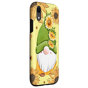 iPhone XR Cute Gnome Sunflower Yellow Pattern For Women Girls Case