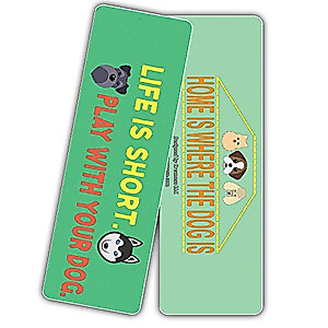 Creanoso Inspiring Dog Lover Bookmark Gifts for Owners (60-Pack) – Six Assorted Quality Dog Themed Bookmarks Bulk Set – Premium Gift for Dog Pet Owners Lovers