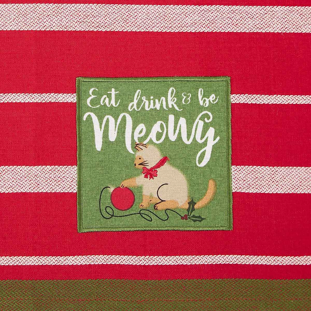 DII Christmas Pets Collection Decorative Kitchen Towels for Dog and Cat Lovers, Dishtowel Set, 18x28, Be Meowy, 2 Count