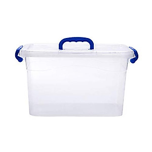 6-Pack Clear Storage Box 7 Quart, Plastic Storage Latch Bins with Handle 6.5 Liter