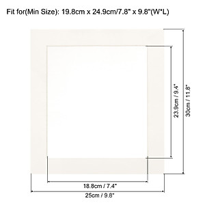 uxcell 9.8" x 11.8" Picture Mat, Core Bevel Cut Frame Mattes Photo Backing Board for 7.8" x 9.8" Photos Pictures Artwork Painting, White 8Pcs