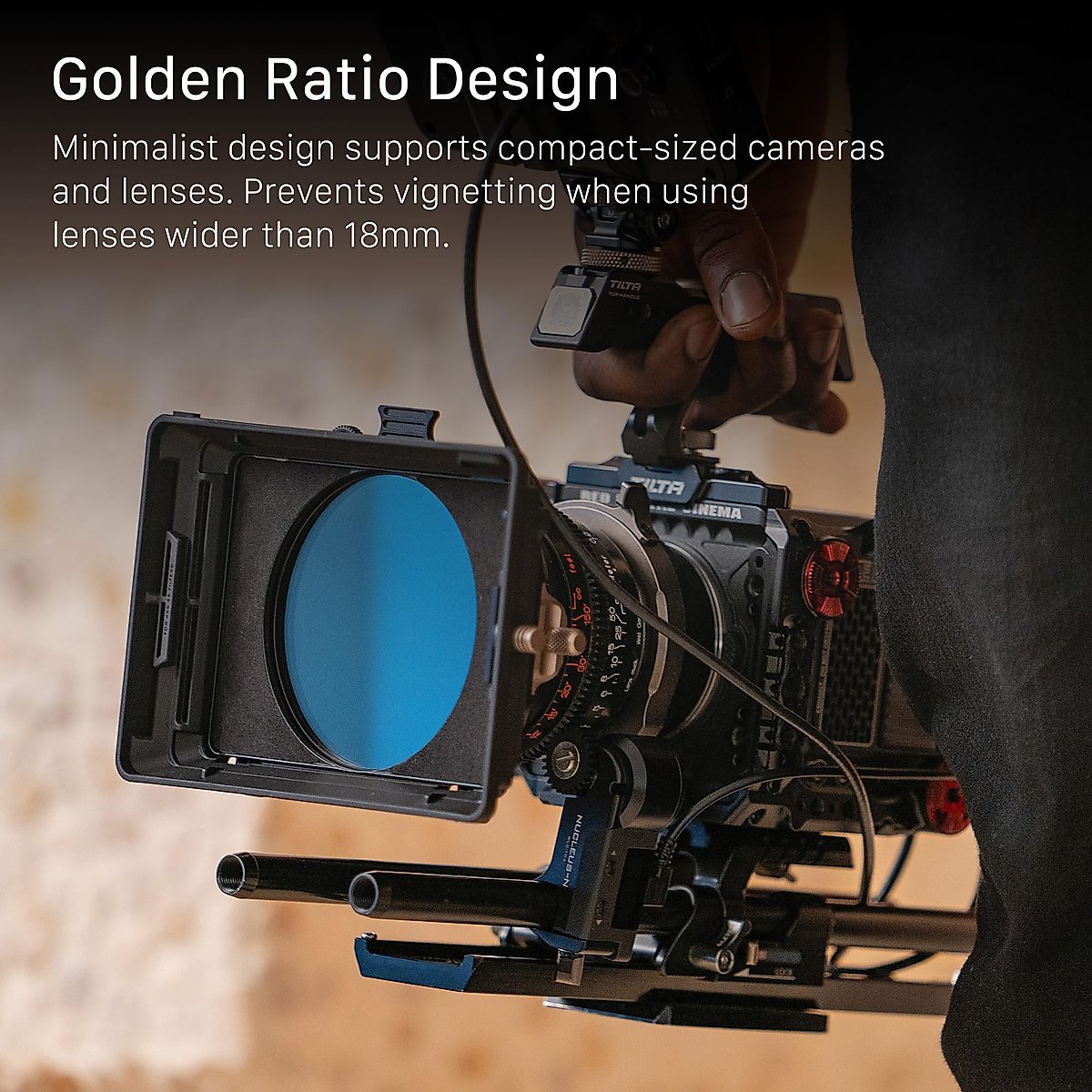 Tilta Mirage Matte Box | 4” x 5.6” and New 95mm Circular Filters | (67/72/77/82mm) Adapter Rings | Lightweight | Cartridge Filter Design | Prevents Vignetting | (Matte Box+VND)