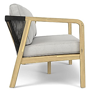 SIMPLIHOME Palmetto 58 Inch Wide Contemporary Outdoor Sofa in Stone Grey Polyester Fabric, Fully Assembled, For the Living Room and Family Room