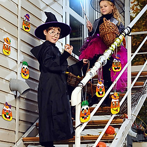 Sumind Halloween Candy Corn Craft Kits for Kids Halloween Activities DIY Handicraft Fun Home Activities for Birthday Activities Party Supplies Classroom Arts, 4 Styles (24 Sets)