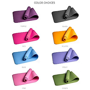 HZS Yoga mat workout fitness mat ,Extra thick high density anti-tear, Eco friendly non toxic non slip ,Classic 1/4 inch exercise mat for Yoga practice and Pilates training (green)