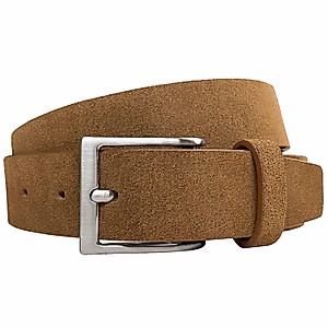 41101 Genuine Leather Suede Belt casual Jean Belt 1-1/2"(38mm) wide (Tan, 36)