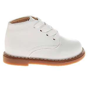 Josmo Baby Boys Girls Unisex Walking Shoes First Step Walker - Lightweight Synthetic Dress Boots Non-Slip Bottom High top - White (Size 4 Infant)