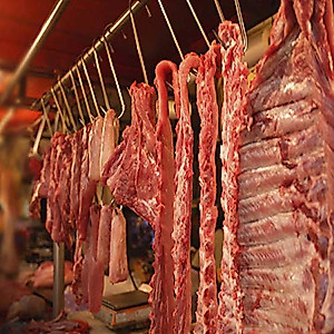 Tinsow 4 PCS 5.1 Inch Meat Hooks S-Hook Stainless Steel Meat Processing Butcher Hook Pot Hooks for Bacon Hams Meat Processing Butcher Hook Hanging Drying BBQ Grill Cooking