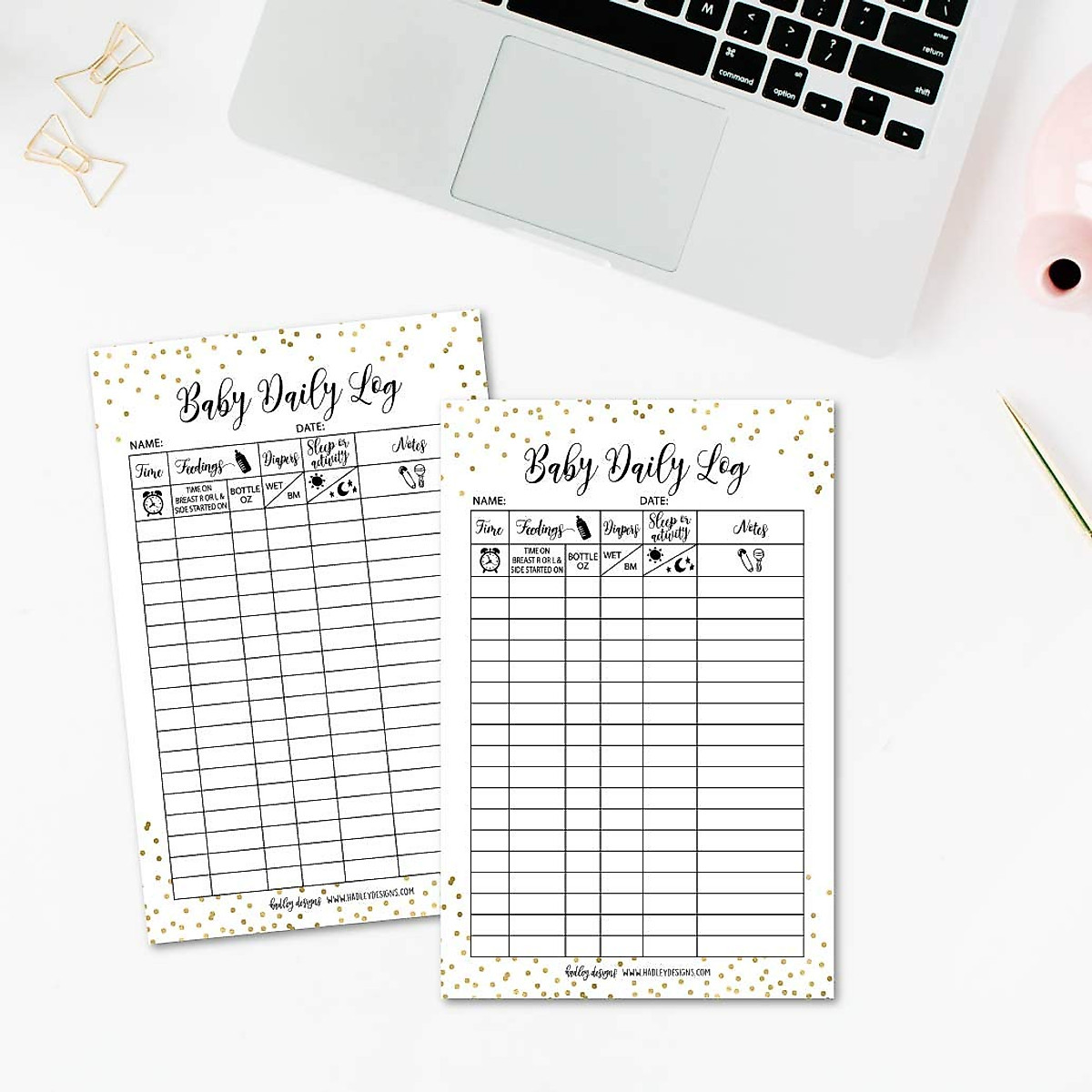 Newborn Baby Log Tracker Journal Book, Infant Daily Schedule, Feeding Food Sleep Naps Activity Diaper Change Monitor Notes For Babies, Mommy Nursing or Breastfeeding Record Tracking Chart 50 Sheet Pad