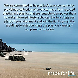 Addis Eco 100% Recycled Plastic Cutlery Utensil Drainer Tray holder caddy with 4 compartment, Light Grey