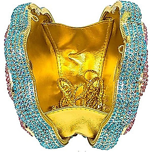 Women's Evening Handbags Evening Clutch Evening Clutch Fashion Rhinestone Clutch Ladies Wedding Party Cocktail Tote Bag (Color : Blue White)