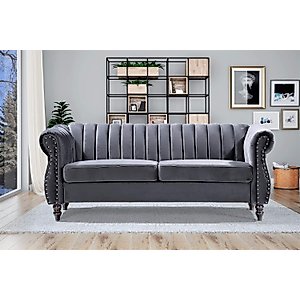 US Pride Furniture Upholsered Rolled Arms Sofa