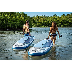 Boardworks Lūnr Inflatable Stand-Up Paddle Board (iSUP) | SUP Package Includes Three Piece Paddle, Carry Bag, Leash, Phone Case and Pump (SUP) Complete Kit | 10’5”, Blue/White