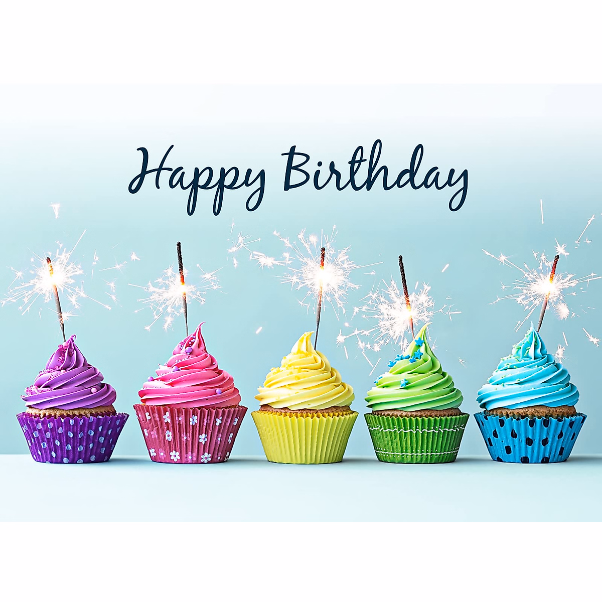 CEO Cards - Birthday Greeting Cards (Cupcake Sparklers), 5x7 Inches, 25 Cards & 26 White Envelopes (B1605)