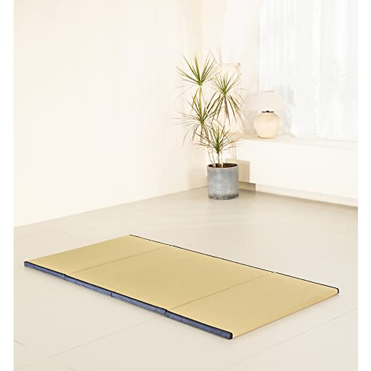 MustMat Tatami Mat Twin XL Japanese Tatami Floor Mattress Rush Grass Tatami Bed with Storage Bag 39 x80 x1.4 in (Blue)