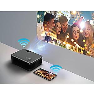 NarcNton Projector Smart TV WiFi Portable Home Theater Cinema Battery Sync Mobile Phone Beam LED Projector Suitable for 4k Movie Projector A30C-Battery