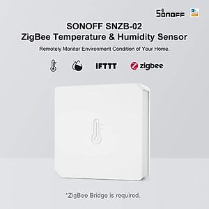 SONOFF SNZB-02 ZigBee Mini Indoor Temperature and Humidity Sensor for Checking the Room Climate 2-Pack, SONOFF ZigBee Bridge Required, Indoor Thermometer Hygrometer with Alert, Compatible with Alexa