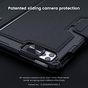 Nillkin Keyboard Case for iPad Air 13-inch (M3 2025/M2 2024), iPad Pro 12.9-inch (6th/5th/4th/3rd Gen) Rugged Case with Detachable Keyboard, Magic Trackpad, 7-Color Backlit, Portrait/Landscape, Black