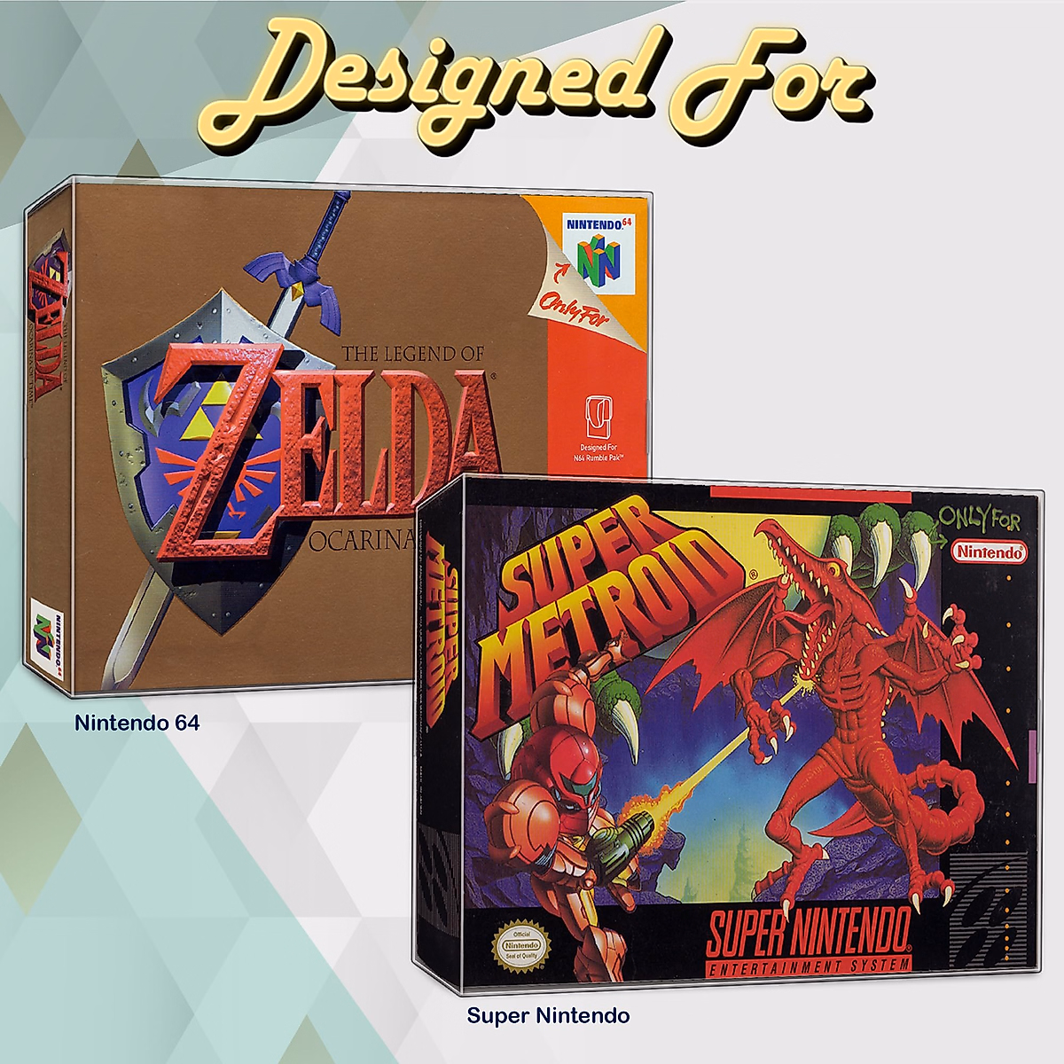 MALKO 10 Pack Video Game Protector Compatible with: SNES & N64 Game Box | Clear Plastic Sleeve Cover