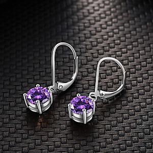 10 Pairs Silver Small Hoop Earrings with CZ Charm for Women-Flawless Cubic Zirconia LeverBack Drop Earrings for Women (10 pairs -CZ)