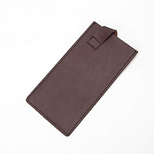 AJFHKJ Durable PU Leather Meat Cleaver Sheath, Heavy Duty Chef Knife Guard Butcher Chef Wide Knives Blade Edge Protectors Dark Brown