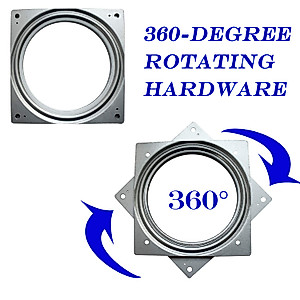 6Inch Lazy Susan Hardware, 5Pack Square Rotating Bearing Plate, 500lbs Capacity Lazy Susan Turntable Bearing for for Serving Trays, Kitchen Storage Racks, Craft Table, Zinc Plated Steel Swivel Plate