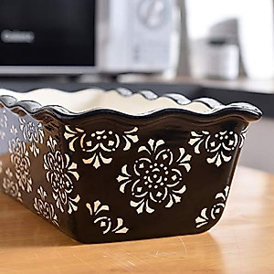 Original Heart Bread Loaf Pan Stoneware Loaf Pan, Green Meatloaf Pan, Loaf Pans For Baking Bread, Nonstick Bread Pans, Retangular Bread Baking Pan for Kitchen