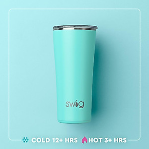 Swig Life 22oz Insulated Tumbler, Travel Coffee Tumbler with Lid, Cup Holder Friendly Travel Coffee Mug, Stainless Steel Thermos (Get Crackin)