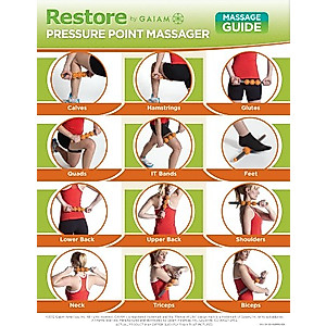 Gaiam Restore 05-58255 Pressure Point Muscle Roller Massage Stick (Colors may vary)