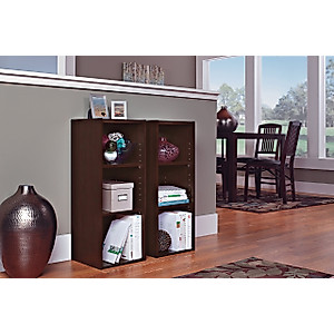ClosetMaid 8925 2-Door Stackable Laminate Organizer, Espresso & 8985 Stackable 3-Shelf Organizer, Espresso