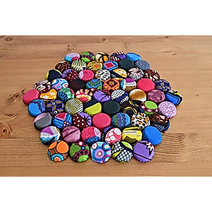 Handcrafted African Trivet made of recycled bottle caps wrap in kitenge material - Handmade in Rwanda - 10 Inches, Multicolored