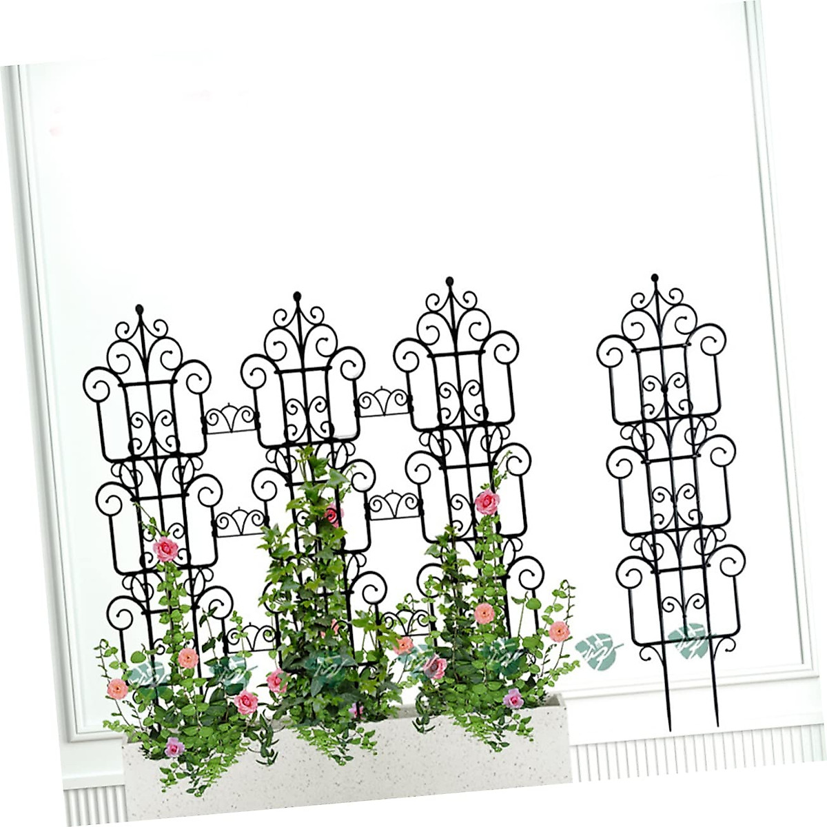 SECFOU Garden Dog Fences for Yard Potted Plant trelli Fixer Upper Patio Fencing Border Snow Fence Flower Climbing trelli Plant Pot trelli Outdoor Lawn Border pet Fence Edging Plastic Edge