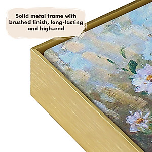 Floating Frame for 16x20 Canvas Paintings, DIY Metal Canvas Frame with 1.5" Deep, Modern Floater Frame for Oil Paintings Portrait Landscape Living Room Bedroom Home Office Wall Art Decor (Gold)
