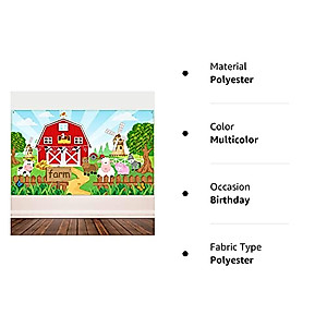 Farm Animals Theme Party Decorations, Farm Banner for Birthday Party Supplies Kids Grass, Farm Animal Background Photo Banner, 72.8 x 43.3 Inches