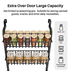 Over the Door Pantry Organizer - 6 Tier Pantry Door Spice Rack Organizer, Metal Over Door Organization Pantry Organizer and Storage Kitchen