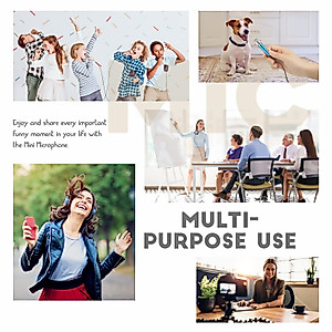 Wootrip Mini Microphone, Karaoke Tiny Microphone for Voice Recording Interview, Portable Small Singing Mic 3.5mm Plug with Stand Suitable for Android Phone,iPhone,iPad, Laptop (Blue)