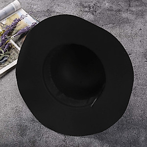 LXXIASHI Toddler Baby Girls Bow Wide Brim Felt Bowler Hat Photography Prop Bucket Hat Beach Sun Protect Caps 2-8T (Bowknot - Black (New), 2-8 Years)