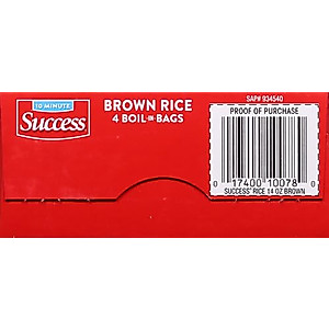 Success Boil-in-Bag Rice, Brown Rice, Quick and Easy Rice Meals, 14-Ounce Box