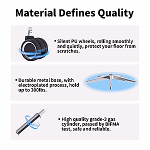 Hramk Ergonomic Office Chair with Footrest, Mesh Home Office Desk Chair with Adjustable Lumbar Support and Headrest, Comfortable Gaming Computer Chair for Study Work