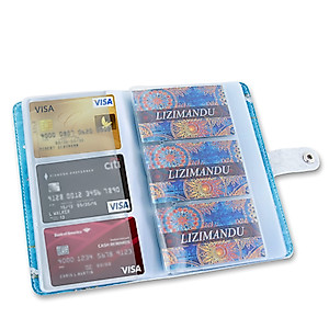 lizimandu Business Card Holder Book, Business Card Book Case PU Leather Organization Binder Name ID Card Holder for Men & Women, Up to 96 Cards Capacity(1-Peach Blossom)