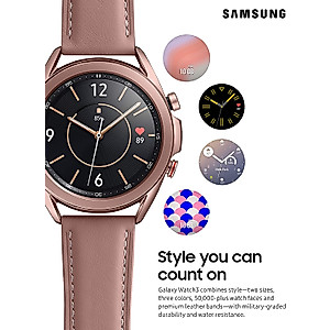 SAMSUNG Galaxy Watch 3 (41mm, GPS, Bluetooth, Unlocked LTE) Smart Watch with Advanced Health Monitoring, Fitness Tracking, and Long lasting Battery - Mystic Bronze (US Version)